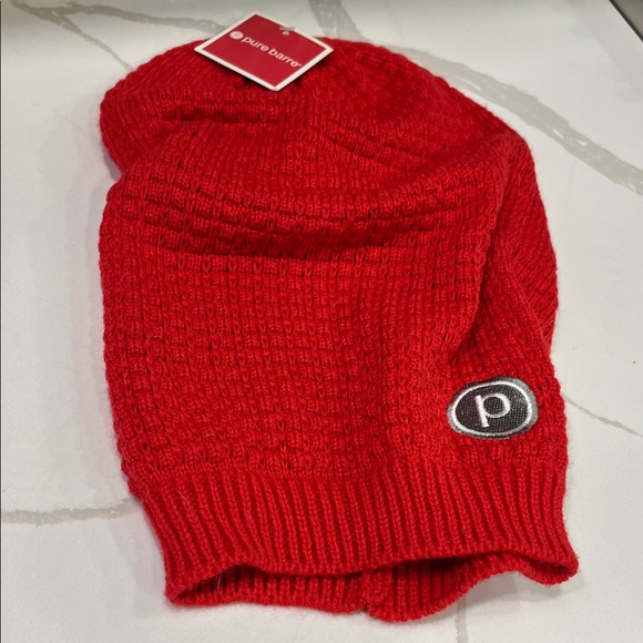 Pure Barre | Accessories | Pure Barre Vibrant Red Knit Hat New With ...